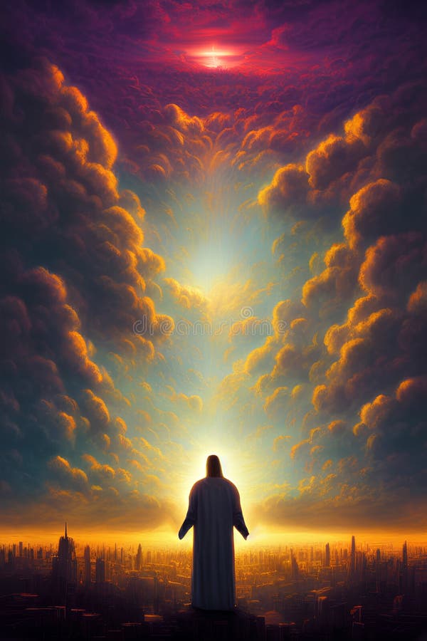 Imaginary Scene of the Savior of the World Stands in the Midst of the ...