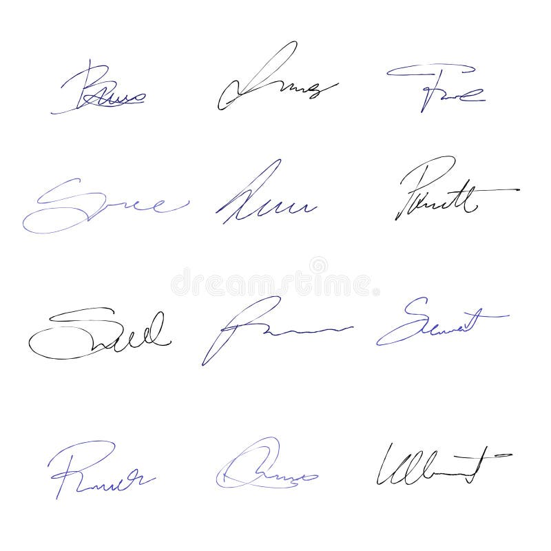 Imaginary Signatures Vector Collection Stock Vector - Illustration of ...