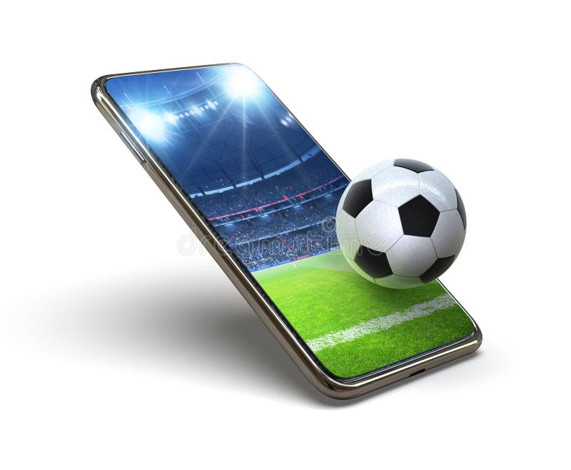 Immersive Football Experience on Mobile Device. Stock Photo - Image of ...