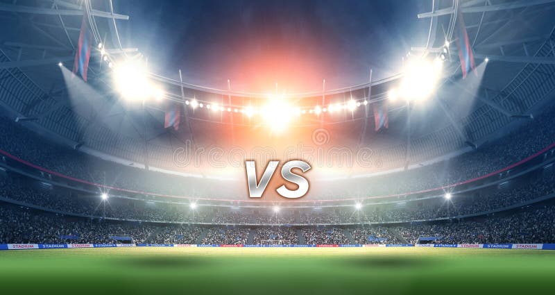 Epic Showdown in a Football Stadium Stock Photo - Image of competition ...