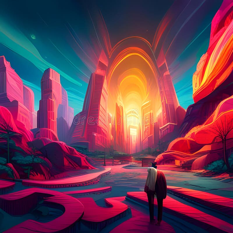 An Imaginary World, Generative Ai Stock Illustration - Illustration of ...