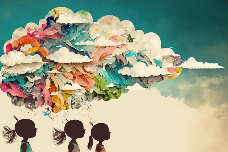 Educational Learning in Creative Way of Children Abstract Art Stock ...