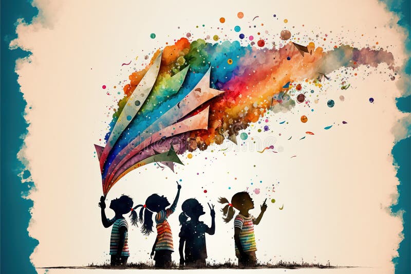 Educational Learning in Creative Way of Children Abstract Art Stock ...