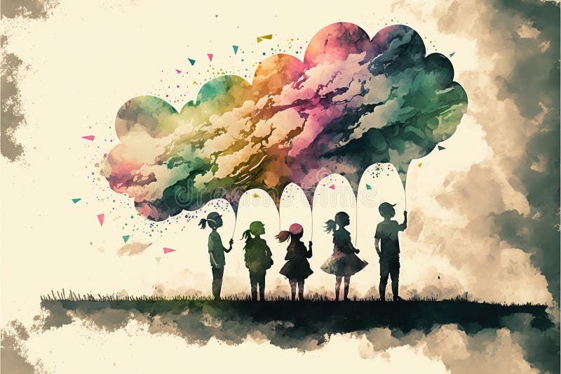 Educational Learning in Creative Way of Children Abstract Art Stock ...