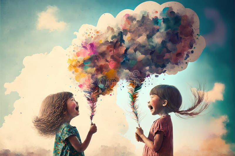 Educational Learning in Creative Way of Children Abstract Art Stock ...