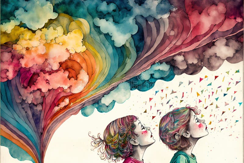 Educational Learning in Creative Way of Children Abstract Art Stock ...