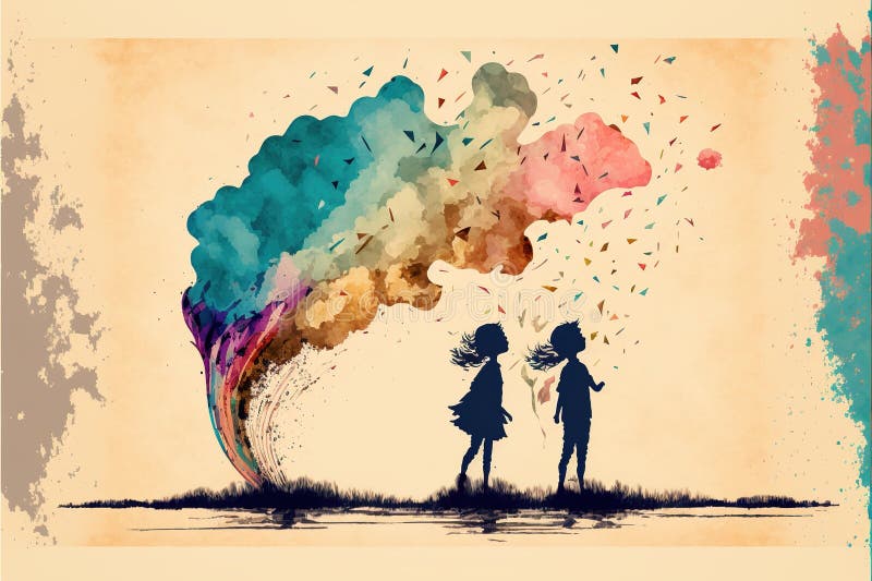 Educational Learning in Creative Way of Children Abstract Art Stock ...