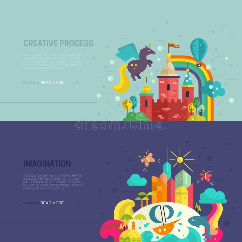 Imagination Banners stock vector. Illustration of isolated - 58531993
