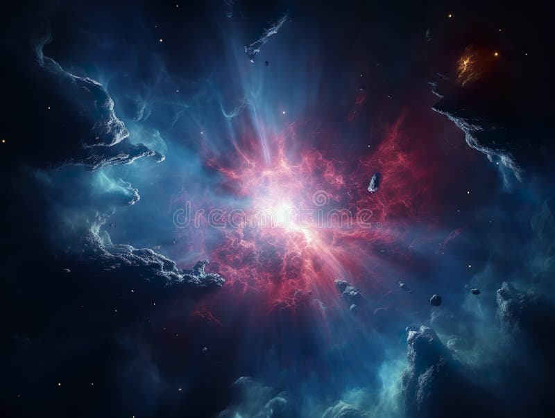 Imagination of a Big Bang Explosion. the Beginning of a Universe Stock ...