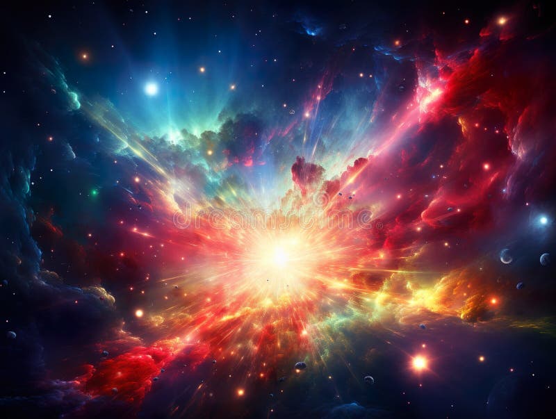 Imagination of a Big Bang Explosion. the Beginning of a Universe Stock ...
