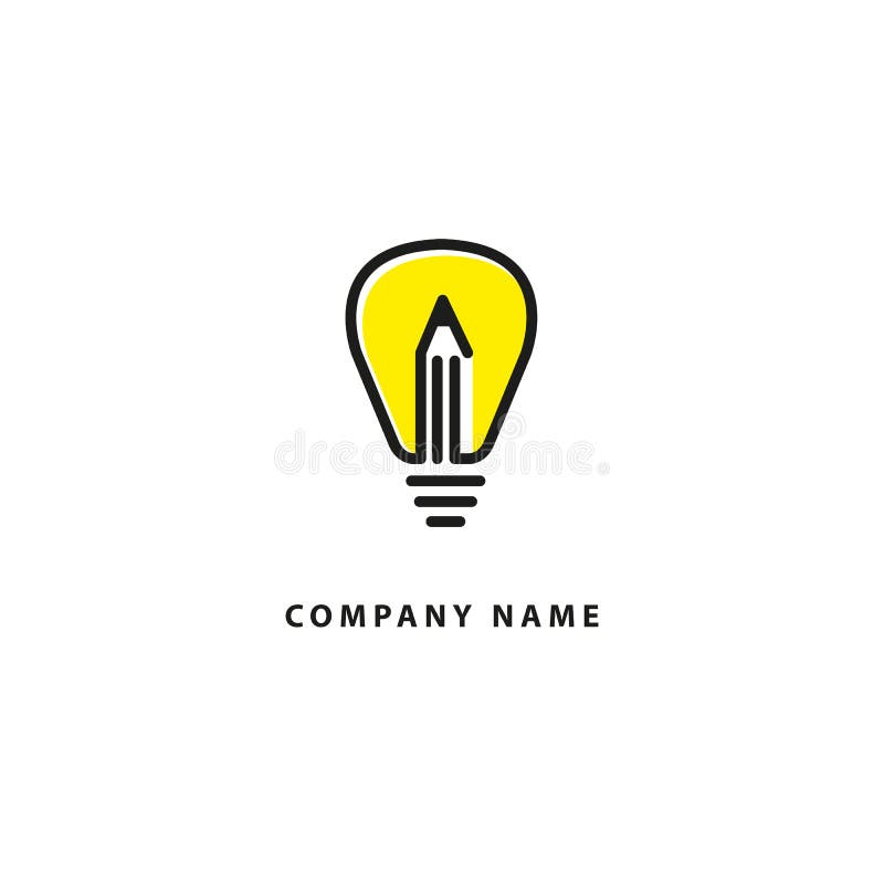 Logo Creativity for Design Template. Modern Lamp and Pencil Vector ...