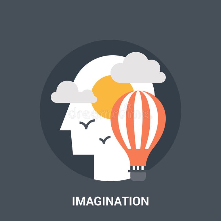 Imagination Flat Icon Design Concept Stock Vector - Illustration of ...