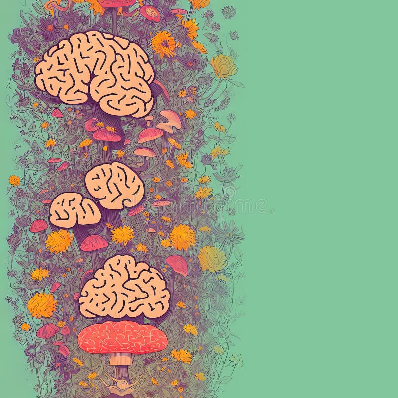 Mental Growth Concept with Leafs Inside in the Drawing of Human Brain ...
