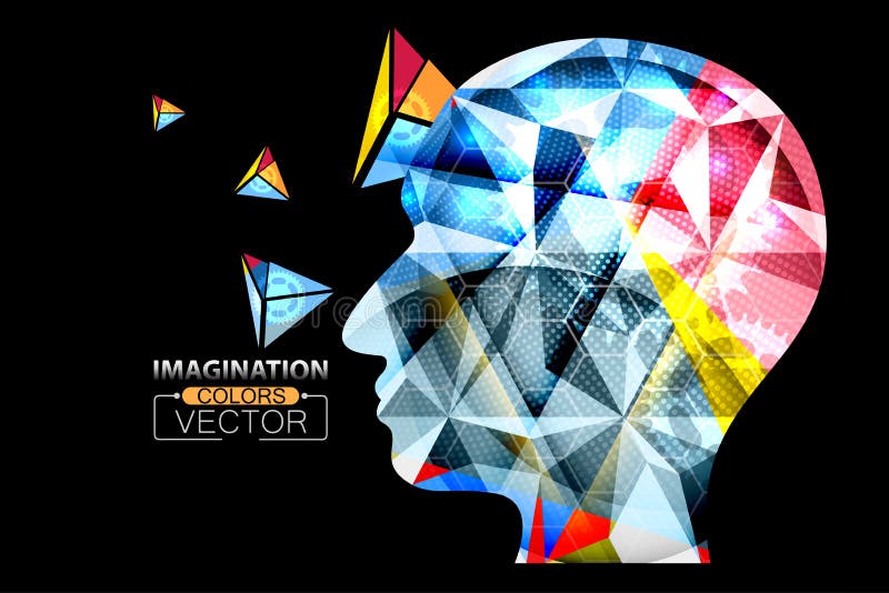 Imagination and Human Mind - Pictured As Word Imagination Inside a Head ...