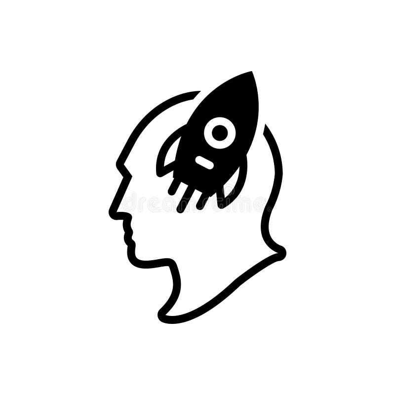 Black Solid Icon for Imagination, Imaginative and Faculty Stock Vector ...