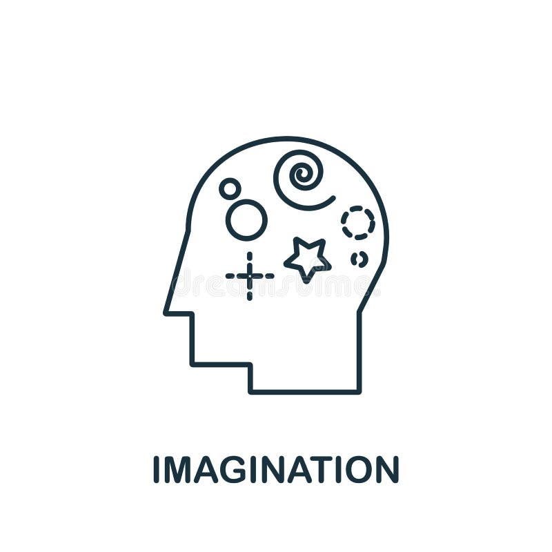 Imagination Icon Vector from Human Mind Collection. Thin Line Imagination Outline Icon Vector ...