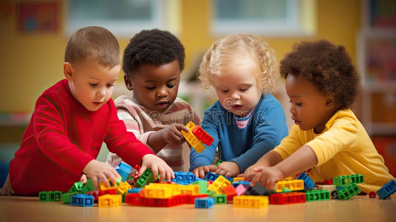 Imagination Kids Building Blocks Stock Illustration - Illustration of ...