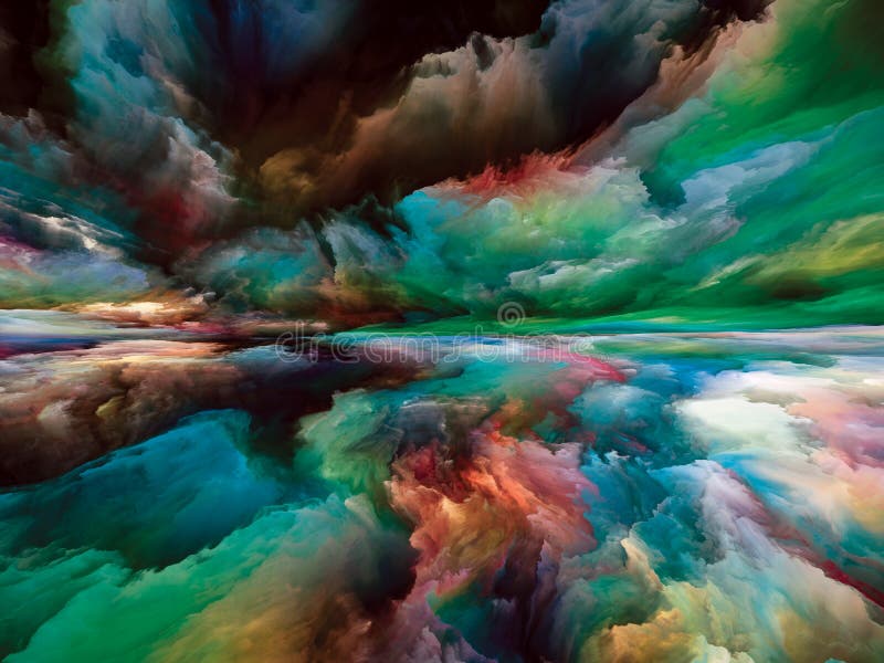 Exploding Land and Sky stock illustration. Illustration of mystical ...