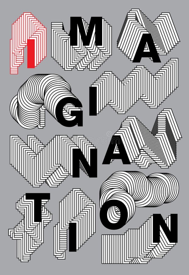 Imagination, Layered Alphabet Stock Vector - Illustration of pattern ...