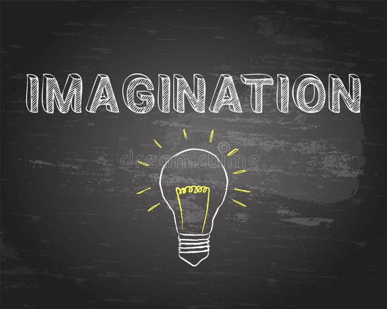 Imagination Light Bulb Blackboard Stock Vector - Illustration of ...