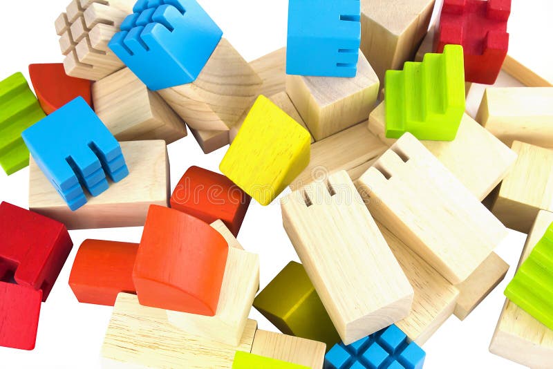 Imagination Wooden Blocks Colorful Toy Isolated Stock Image - Image of ...