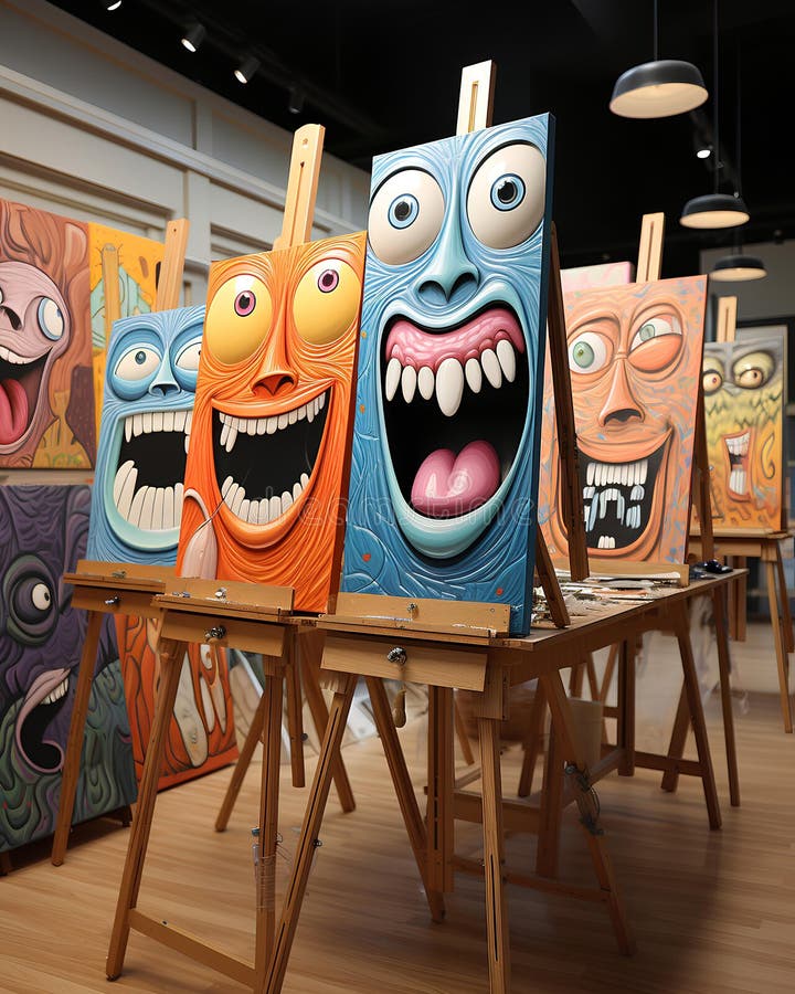 In an Imaginative Art Studio, a Group of Aspiring Artists Experiments ...