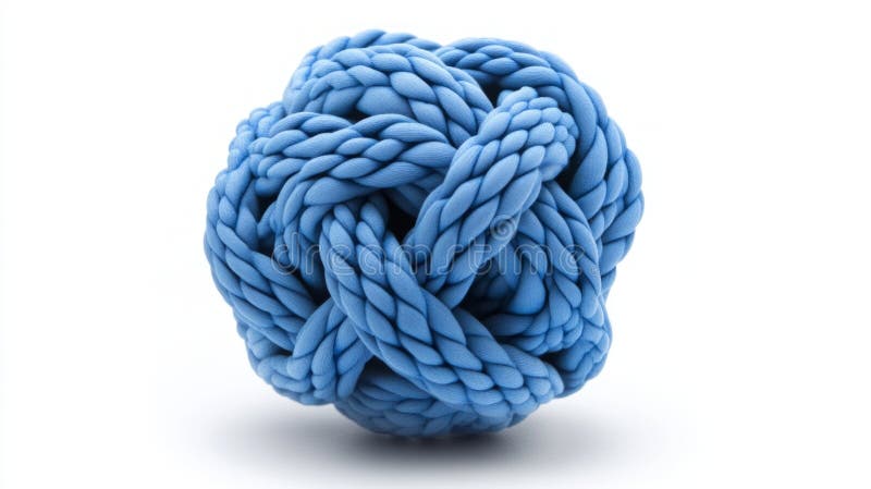 A Vivid Blue Knot Crafted from Durable Rope. this Unique Art Piece ...