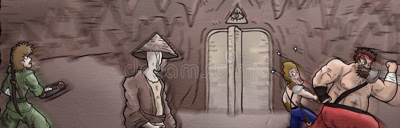 Imaginative Cartoon Characters Drawing by Hand Stock Illustration ...