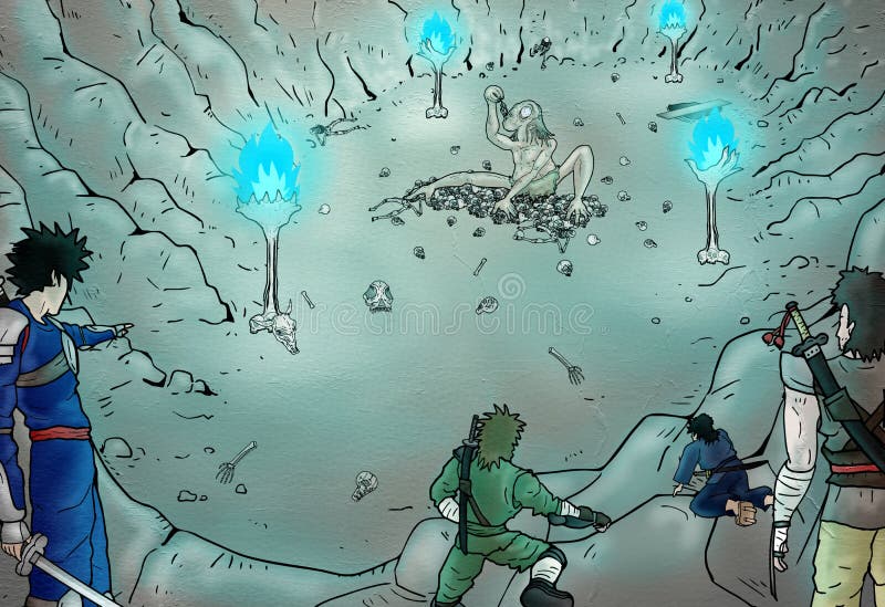 Imaginative Cartoon Characters Drawing by Hand Stock Illustration ...