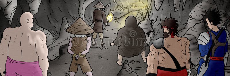 Imaginative Cartoon Characters Drawing by Hand Stock Illustration ...