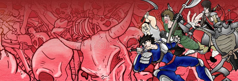 Imaginative Cartoon Characters Drawing by Hand Stock Illustration ...