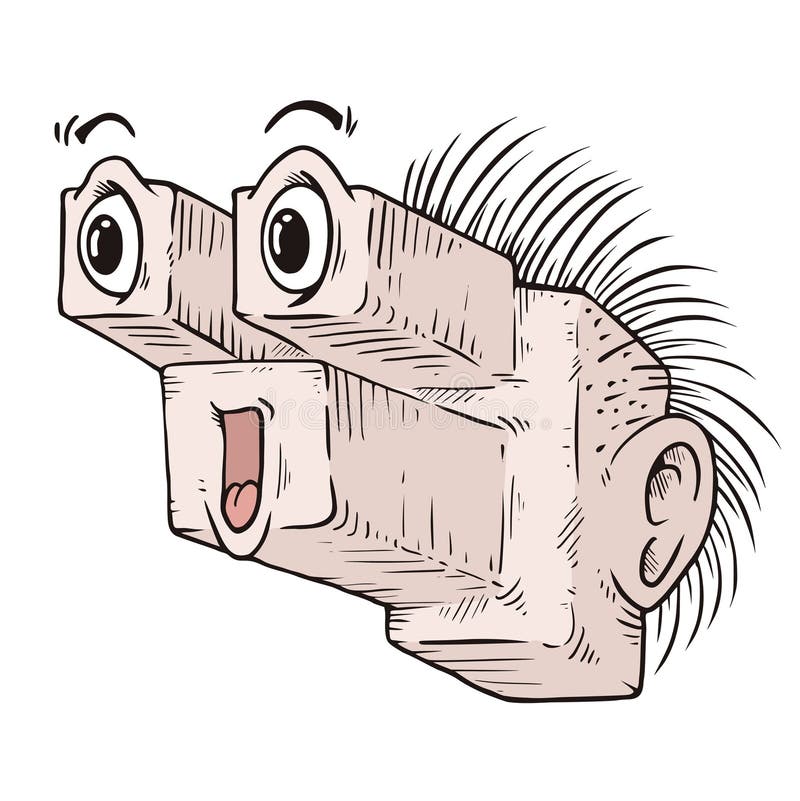 Imaginative Cube Head Illustration Stock Vector - Illustration of eyes, cube: 358594217