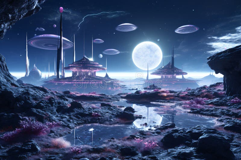 Imaginative Depiction of an Advanced Alien Civilization on a Distant ...