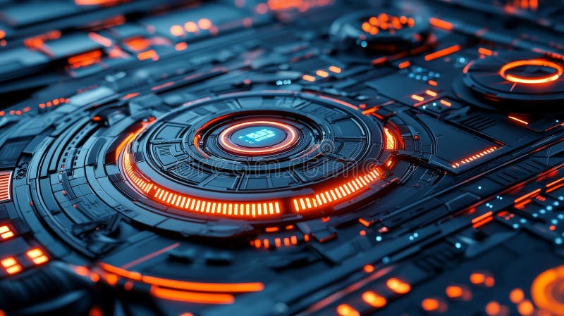 Imaginative Digital Technology Concept, Abstract Blue Data Space with ...