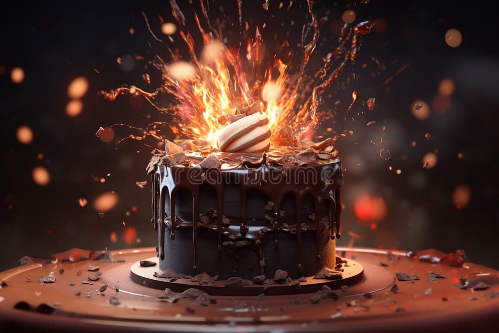 Explosive Chocolate Cake Flavor Concept Stock Photo - Image of ...