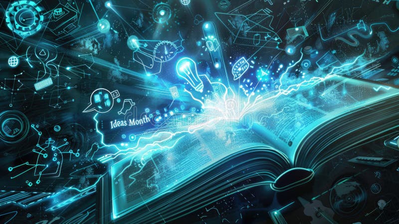 Imaginative Explosion with Open Book and Science Icons ,International ...