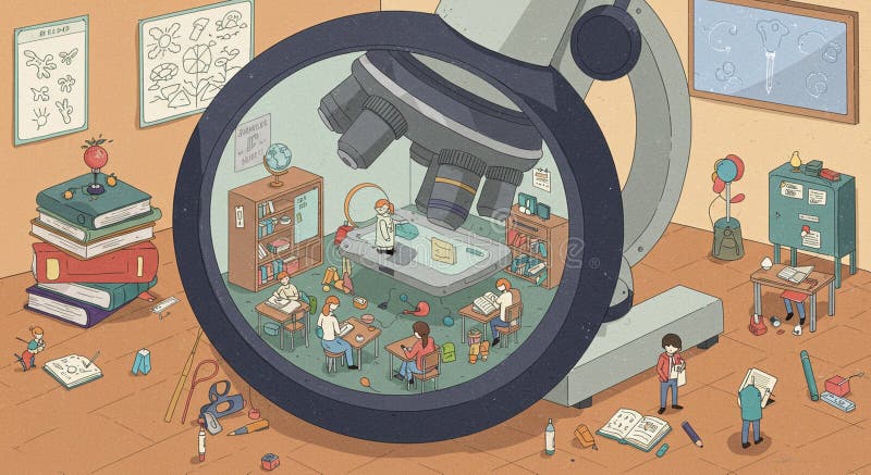 An Imaginative Illustration Depicting a Classroom Under a Giant ...