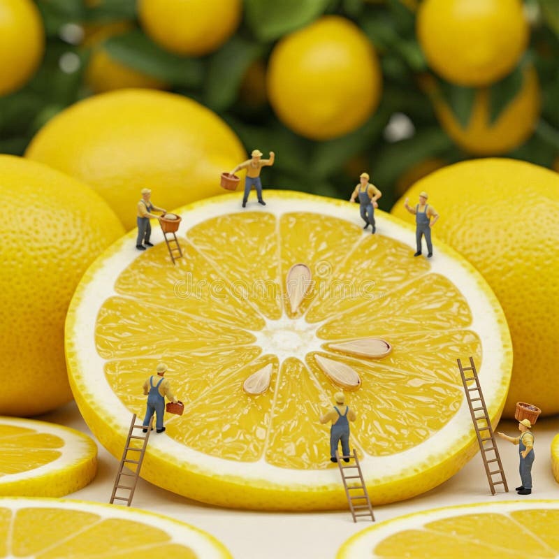 Surreal Lemon Harvest stock illustration. Illustration of apple - 373964098