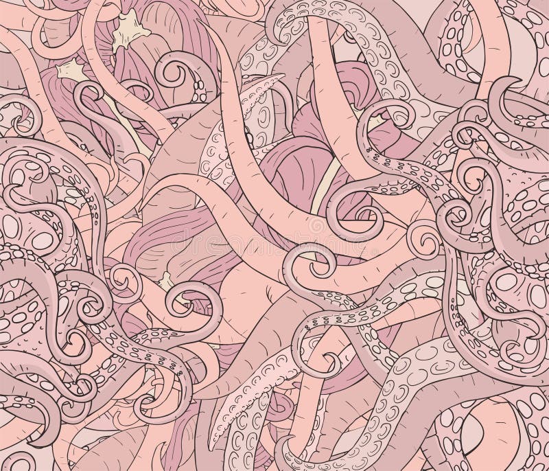 Marine Mutant Creature with Tentacles, Beak and One Eye, Vector ...