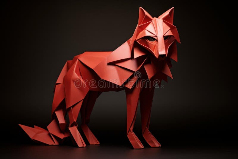 Imaginative Origami Colorful Wolf. Generate Ai Stock Illustration ...