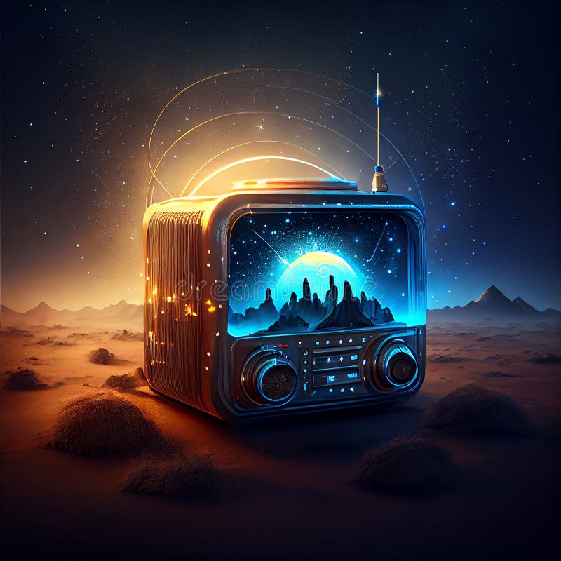 Imaginative Radio. Image for World Radio Day. Generative AI Stock ...
