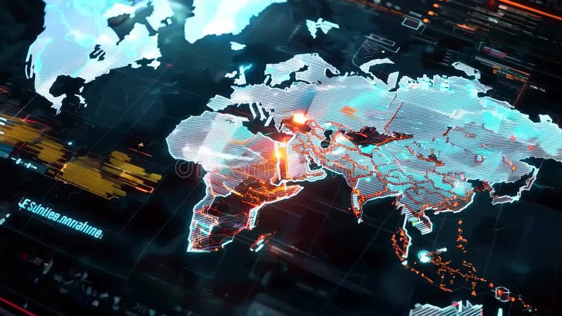 A Futuristic Visualization of a World Map Depicting WWII Strategies and ...