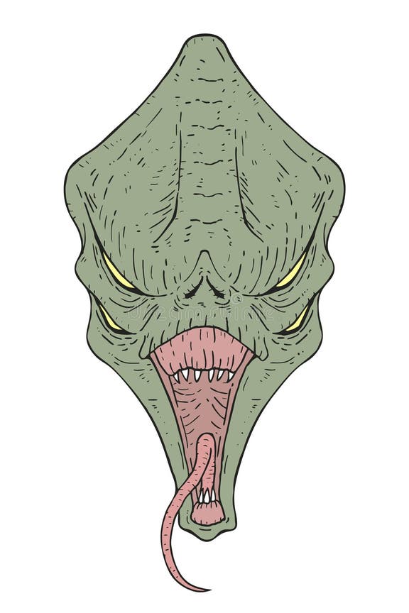 Imaginative Reptile Face Draw Stock Vector - Illustration of ...