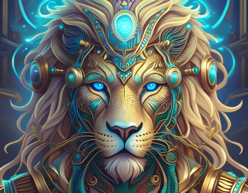 A Lion-Like Human on Another Planet Stock Illustration - Illustration ...