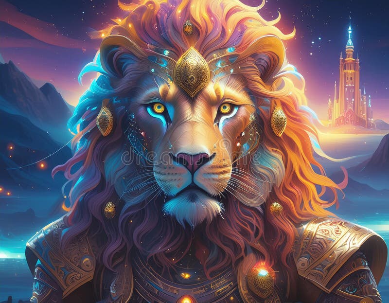 A Lion-Like Human on Another Planet Stock Illustration - Illustration ...