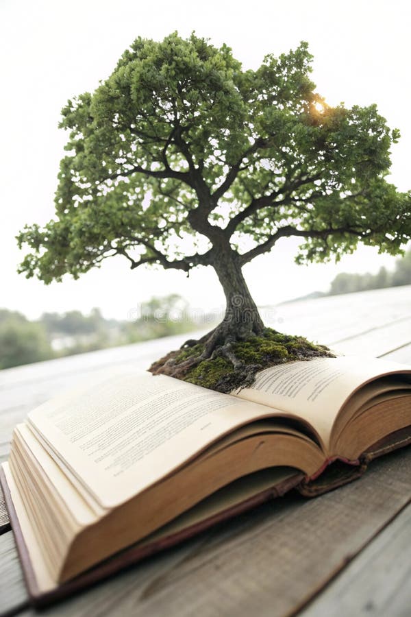 Book and Tree of Knowledge Concept Stock Illustration - Illustration of ...