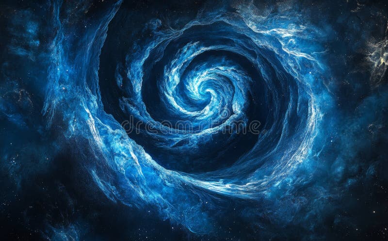 Imaginative Science Fiction Image of a Cold Blue Galaxy with a Cluster ...