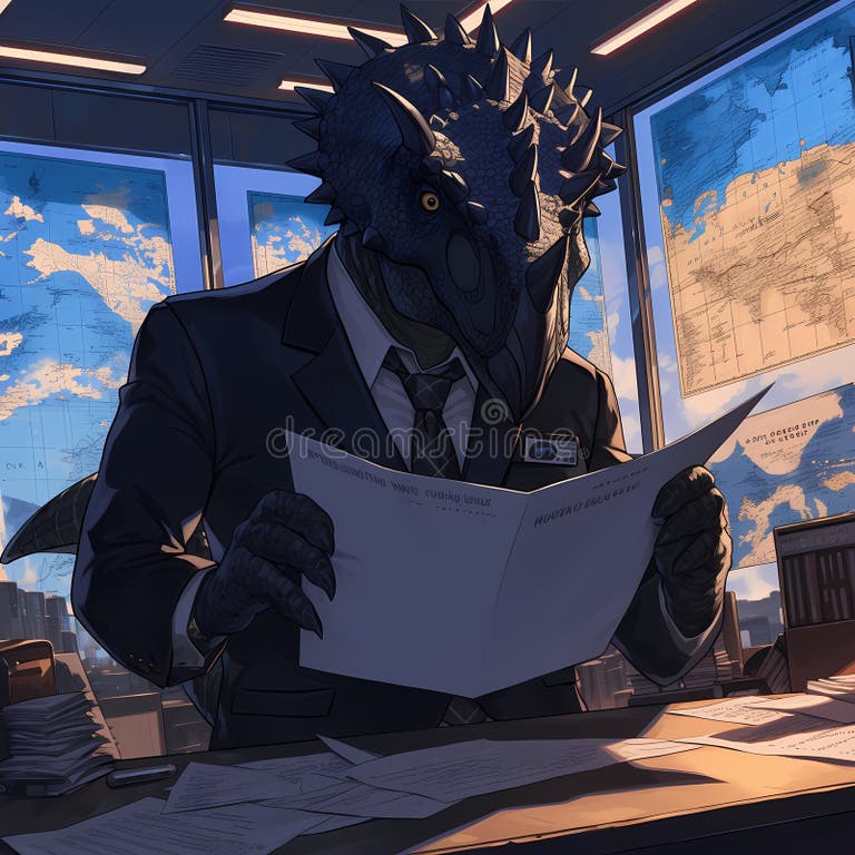 Dinosaur Office Boss stock illustration. Illustration of surreal ...