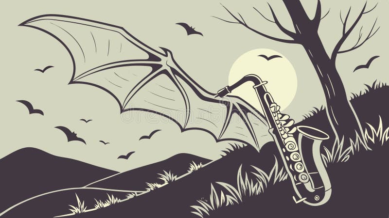 Dragon Playing Saxophone in a Fantasy Forest, Vector Design Generative ...