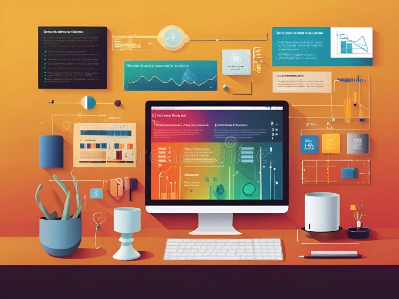 High Tech Tools for Business Growth Stock Illustration - Illustration ...